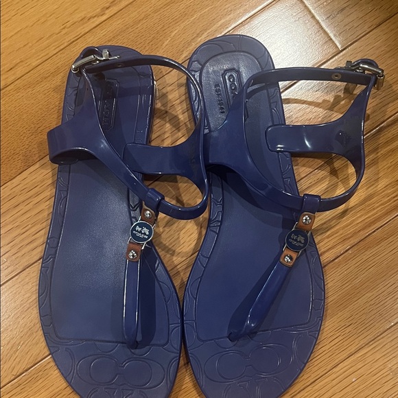 Coach | Shoes | Coach Womens Navy Sandals | Poshmark